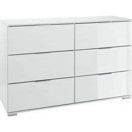 Schubkastenkommode wimex, B:130cm H:83cm T:41cm, weiß, Sideboards, "Easy", mit Glas- oder Spiegelfront