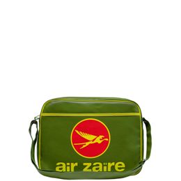 logoshirt Herren Schultertasche "Air Zaire", gr&uuml;n, Polyurethan (PU), bedruckt, mehrfarbig, Taschen, mit Air Zaire-Frontdruck