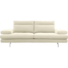 3-Sitzer Calia italia, B:208cm H:90cm T:113cm, wei&szlig;, Mikrofaser mit Nubuk Optik (100% Polyester), Sofas, "Toby Wing, Designsofa mit hohem