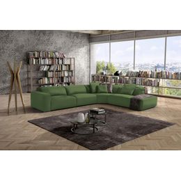 Ecksofa Egoitaliano, B:378cm H:95cm T:282cm, grün, Wohnzimmer, Sofas, "Beverly, extravangantes Designsofa mit erstklassigem Sitzkomfort", wahlweise