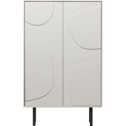 Stauraumschrank Woood, B:85cm H:135cm T:40cm, wei&szlig;, FSC-zertifizierter Holzwerkstoff, Schr&auml;nke, "Cadiz", mit drei B&ouml;den, H 135 cm x B 85 cm