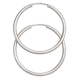 Jobo Damen Paar Creolen, 30mm, Wei&szlig;gold 585, wei&szlig;, Wei&szlig;gold 585, Ohrringe, rund 585 Wei&szlig;gold