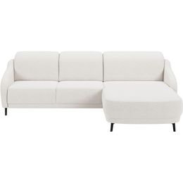 Sit & More Ecksofa SIT & MORE, B:271cm H:93cm T:191cm, weiß, 100% Polyester, Wohnzimmer, Sofas, "Blues L-Form", wahlweise mit Klapptisch und USB