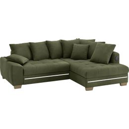 Ecksofa MR. COUCH, B:243cm H:88cm T:190cm, grün, Memphis (Grundgewebe - 100% Polyester; Nutzschicht- 90% Polyester / 10% Polyamide), Wohnzimmer,
