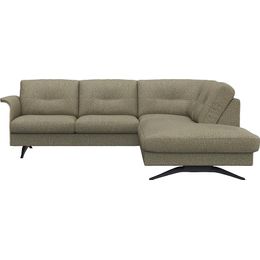Ecksofa FLEXLUX, B:236cm H:81cm T:224cm, grün, 62% Polyester/17%Baumwolle/14%Viscose/7%Leinen, Wohnzimmer, Sofas, "Glow, super bequem durch
