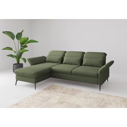 Sit & More Ecksofa SIT & MORE, B:264cm H:92cm T:198cm, gr&uuml;n, 95%Polyester, 5% Polyamid, Wohnzimmer, Sofas, "Emely, inkl. Sitztiefenverstellung", wahlweise mit