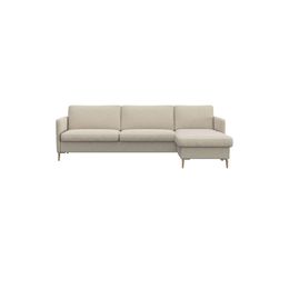 Ecksofa FLEXLUX, B:247cm H:85cm T:92cm, weiß, 100% Polyester, Wohnzimmer, Sofas, "Fiore, super Sitzkomfort durch Kaltschaum im Sitz, L-Form", schmale