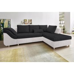 Ecksofa Collection AB, B:256cm H:87cm T:165cm, schwarz-weiß, Microfaser PRIMABELLE (100% Polyester) / Struktur (80% Polyester, 20% Acryl);Struktur