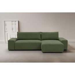 Ecksofa WERK2, B:300cm H:76cm T:150cm, grün, 92% Polyester, 8% Nylon, Wohnzimmer, Sofas, "Amsterdam, zeitlos und elegant, Breite 300cm, L-Form",
