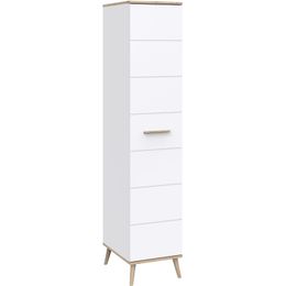 Kleiderschrank wimex, B:42cm H:202cm T:58cm, wei&szlig;, Spanplatte, Ankleidezimmer, Schr&auml;nke, "Fehmarn", Mit Massivholzf&uuml;&szlig;en