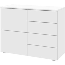 borchardt Möbel Kommode BORCHARDT MÖBEL, B:93cm H:72cm T:35cm, weiß, Spanplatte, Sideboards, Drucköffner (Push-To-Open), höhenverstellbare Einlegeböden