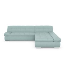 Ecksofa DOMO collection, B:297cm H:80cm T:173cm, grün, Struktur fein 100% Polyester;Chenilleoptik 100% Polyester;SOFTLUX/Struktur fein 100%