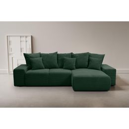 Ecksofa WERK2, B:300cm H:76cm T:150cm, grün, 90% Polyester, 10% Nylon, Wohnzimmer, Sofas, "Riwa, modernes Sofa zum Kuscheln und Entspannen, Breite