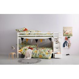 Lüttenhütt Etagenbett LÜTTENHÜTT, B:97cm H:142cm L:249cm, weiß, Kinderzimmer, Etagenbetten, "Alpi, Belastbarkeit 250 KG", Kiefernholz, Etagenbett, inklusive
