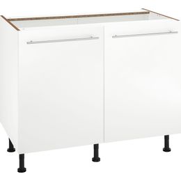Unterschrank Optifit, B:100cm H:87cm T:58,4cm, wei&szlig;, K&uuml;che, Schr&auml;nke, "Bern", 100 cm breit, mit 2 T&uuml;ren, mit h&ouml;henverstellbaren F&uuml;&szlig;en