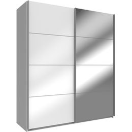 Schwebetürenschrank wimex, B:135cm H:210cm T:65cm, weiß, Schränke, "Easy", mit Glas und Spiegel