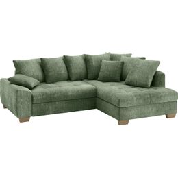 Ecksofa MR. COUCH, B:243cm H:88cm T:190cm, gr&uuml;n, Dolce (100% Polyester), Wohnzimmer, Sofas, "Nikita II, L-Form, bis 140kg pro Sitzplatz belastbar",