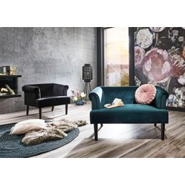 1,5-Sitzer, B:119cm H:72cm T:70cm, grün, ATLANTIC HOME COLLECTION, 100% Polyester, Sofas, "Charlie", XXL-Sessel mit Samtveloursbezug, mit