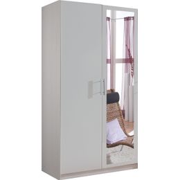 Kleiderschrank wimex, B:90cm, wei&szlig;, Schlafzimmer, Schr&auml;nke, "Cliff Schlafzimmerschrank Garderobe Schrank Bestseller", Mit Ganzk&ouml;rperspiegel ideal f&uuml;r