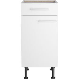 Unterschrank Optifit, B:40cm H:87cm T:58,4cm, wei&szlig;, Spanplatte, K&uuml;che, Schr&auml;nke, "Klara", Breite 40 cm