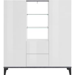 Highboard Inosign, B:120cm H:120cm T:40cm, weiß, FSC-zertifizierter Holzwerkstoff, Wohnzimmer, Sideboards, "Sunrise", Breite 120 cm