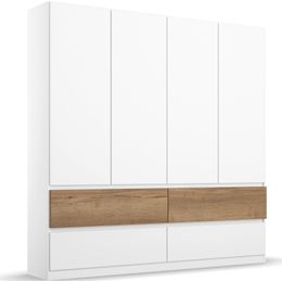 Dreht&uuml;renschrank Rauch, B:181cm H:210cm T:56cm, wei&szlig;, Holzwerkstoff, Schr&auml;nke, "Winnipeg", grifflose Front, Schubk&auml;sten m. Griffmulde, auch mit