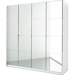 Kleiderschrank Priess, B:185cm H:193cm T:54cm, weiß, Holzwerkstoff, Schlafzimmer, Schränke, "Malaga", mit Spiegelfront