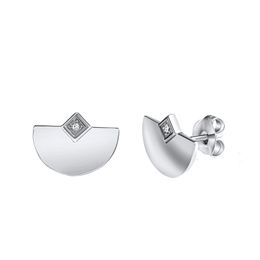Vivance Damen Paar Ohrstecker "925-Sterling Silber rhodiniert Zirkonia", one-size, Silber 925 (Sterlingsilber), wei&szlig;, Silber 925 (Sterlingsilber),