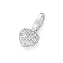 Damen Charm Herz "Herz mit Zirkonia, Silber 925", wei&szlig;, Giorgio Martello MILANO, Silber 925 (Sterlingsilber), Charms