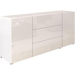 Sideboard Inosign, B:150cm H:66,3cm T:39cm, wei&szlig;, Wohnzimmer, Sideboards, "BERLIN", Moderne grifflose Kommode Breite 150 cm, 4 Schubk&auml;sten/ 2 T&uuml;ren