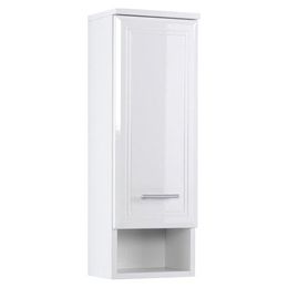 H&auml;ngeschrank Welltime, B:25cm H:71cm T:20cm, wei&szlig;, MDF, Spanplatte, Badezimmer, Schr&auml;nke, "Neapel", Breite 25 cm, mit Hochglanzfronten und eleganter