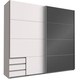 Schwebet&uuml;renschrank wimex, B:225cm H:210cm T:65cm, wei&szlig;, Sicherheitsglas, Spanplatte, Schr&auml;nke, "Valencia", mit Glaselementen und Schubk&auml;sten