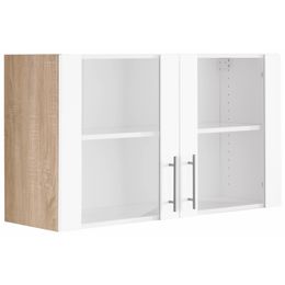 Glash&auml;ngeschrank Optifit, B:100cm H:58cm T:35cm, wei&szlig;, K&uuml;che, Schr&auml;nke, "Kalmar", Breite 100 cm
