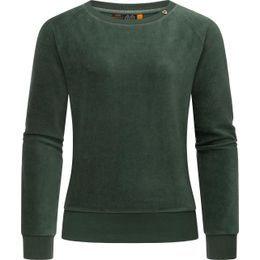 Ragwear Damen Sweater "Johanka Velvet", gr&uuml;n, Gr. XXXL, Obermaterial: 62% Baumwolle, 35% Polyester, 3% Elasthan, Sweatshirts, Stylischer Damen