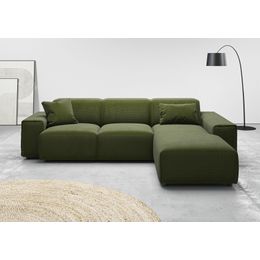 Ecksofa Andas, B:264cm H:71cm T:191cm, grün, 95% Polyester, 5% Nylon, Wohnzimmer, Sofas, "Glimminge L-Form auch in Breitcord, Feincord + Easy