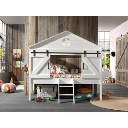 Kinderbett Vipack, B:97cm H:201,8cm L:218,3cm, wei&szlig;, Betten, "Barnie", Hausbett, Einzelbett