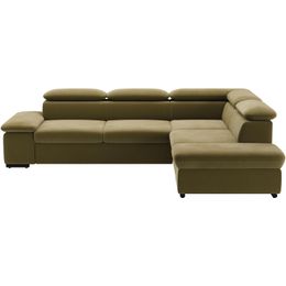 Sit & More Ecksofa SIT & MORE, B:272cm H:73cm T:226cm, grün, 98% Polyester, 2% Polyamid, Wohnzimmer, Sofas, "Alcudia L-Form", mit Armteilverstellung, optional