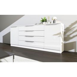 borchardt Möbel Kommode BORCHARDT MÖBEL, B:200cm H:78cm T:35cm, weiß, Holzwerkstoff, Schlafzimmer, Sideboards, "Oliva", Breite 200 cm, mit 4 Schubkästen