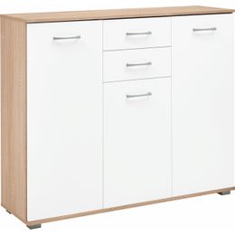 Kombikommode Priess, B:123cm H:103cm T:38cm, weiß, Holzwerkstoff, Schlafzimmer, Sideboards, "Barcelona"