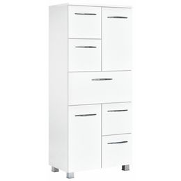 Midischrank Welltime, B:60cm H:134cm T:35cm, weiß, Badezimmer, Schränke, "Portofino"