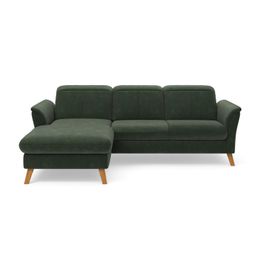Sit & More Ecksofa SIT & MORE, B:245cm H:91cm T:178cm, grün, 90% Polyester 10%Polyamid, Wohnzimmer, Sofas, "Romero L-Form", wahlweise mit oder ohne