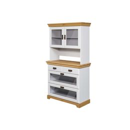 Buffet Home Affaire, B:95cm H:168,3cm T:40cm, wei&szlig;, Massivholz, K&uuml;che, Schr&auml;nke, "R&uuml;gen", zertifiziertes Massivholz, H&ouml;he 168 cm, im Landhausstil
