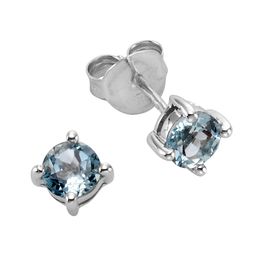 ZEEme Damen Paar Ohrstecker "Silber 925 rhodiniert mit Blautopas (beh.)", one-size, Silber 925 (Sterlingsilber), wei&szlig;, Silber 925 (Sterlingsilber),