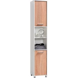 Hochschrank Procontour, B:35cm H:192cm T:34cm, wei&szlig;, Holzwerkstoff, Badezimmer, Schr&auml;nke, "Betty", Breite 35 cm mit 6 F&auml;cher