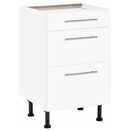 Wiho-K&uuml;chen Unterschrank WIHO K&Uuml;CHEN, B:50cm H:86,5cm T:58cm, wei&szlig;, K&uuml;che, Schr&auml;nke, "Ela", Breite 50 cm, mit Soft-Close-Funktion