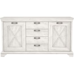 Highboard FORTE, B:178,3cm H:95,9cm T:48,2cm, weiß, Dekorfolie, Wohnzimmer, Sideboards, "Kashmir", Breite 178 cm