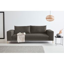3-Sitzer OTTO products, B:247cm H:83cm T:103cm, grün, Struktur fein: aus recycleten PET-Flaschen (100% PES), Sofas, "Finnja, softer, legerer