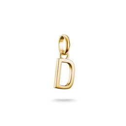 Thomas Sabo Damen Charm Buchstabe "Charm Alphabet/Buchstabe - Connect", D, gold, Silber 925 (recycelt), Charms