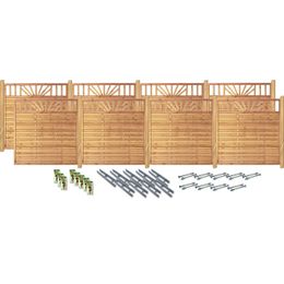 Konifera Sichtschutzelement "FRISCO", H/L: 180cm x 15,21m, Pfosten: 9 Stk., gr&uuml;n, Garten, Zaunelemente, sonniges Design, verschiedene L&auml;ngen