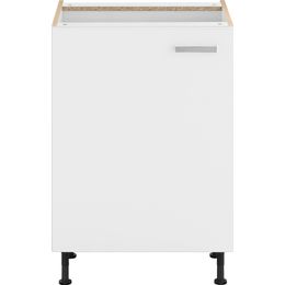 Unterschrank Optifit, B:60cm H:87cm T:58,4cm, wei&szlig;, Holzwerkstoff, K&uuml;che, Schr&auml;nke, "Parma", Breite 60 cm